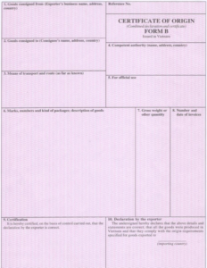 Tổng hợp những thông tin quan trọng về CO Form B - Project Shipping